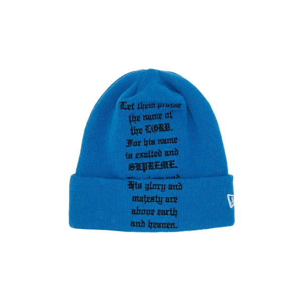 Supreme X New Era Psalm Beanie - Blue