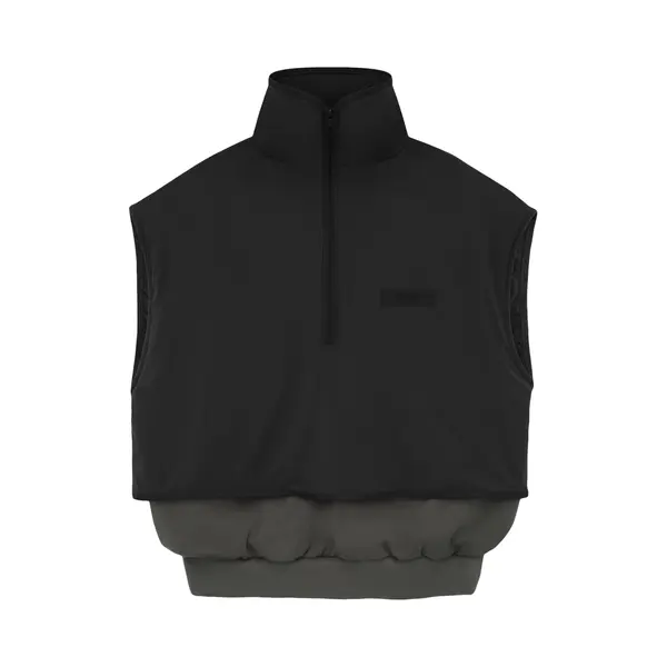 Fear Of God Nylon Fleece Mockneck Vest - Black