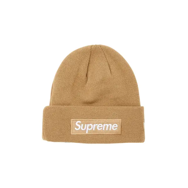 帽子 Supreme New Era Box Logo Beanie Tan Supreme X New Era Box Logo Beanie - Tan | Editorialist