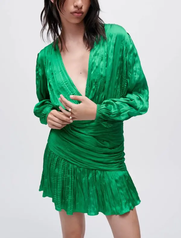 Maje Lam Dress In Green - 70% Off | Editorialist