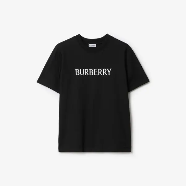 Burberry Logo Cotton T-shirt - Black