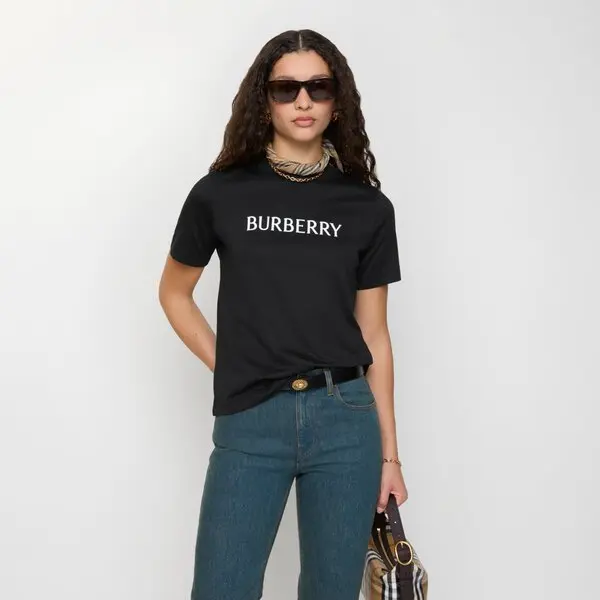 Burberry Logo Cotton T-shirt - Black