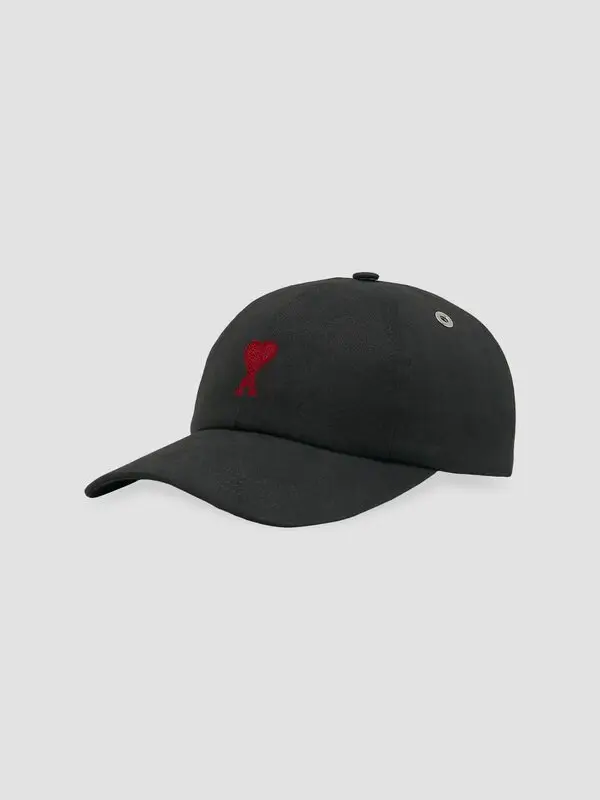 AMI Paris Logo-embroidered Baseball Cap - Black