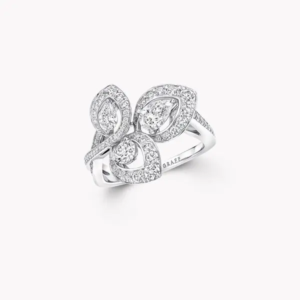 Graff Peony Diamond Cluster Ring - White Gold