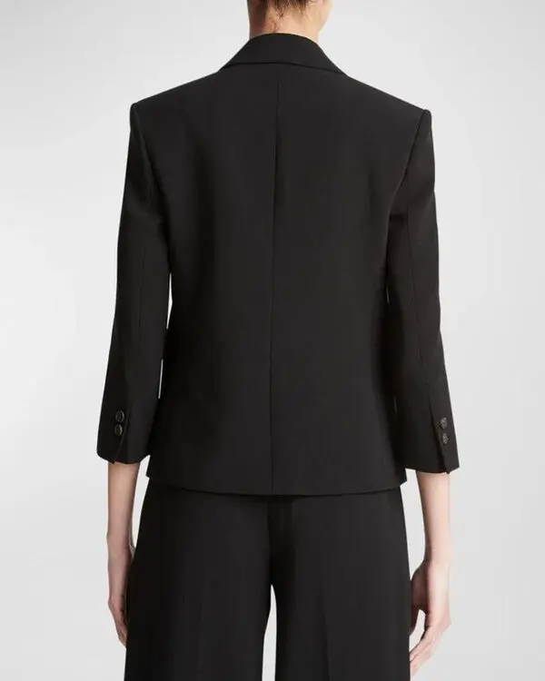 Vince Shrunken Bracelet-sleeve Blazer - Black