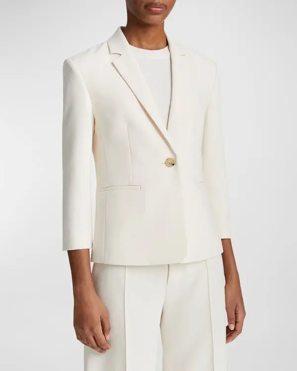 Vince Shrunken Bracelet-sleeve Blazer - Off White
