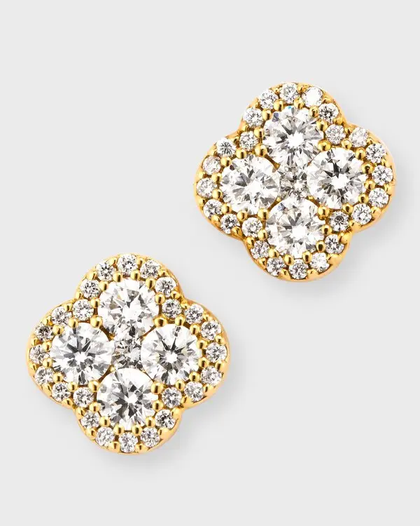 Neiman Marcus 18k Diamond Stud Earrings - Yellow Gold