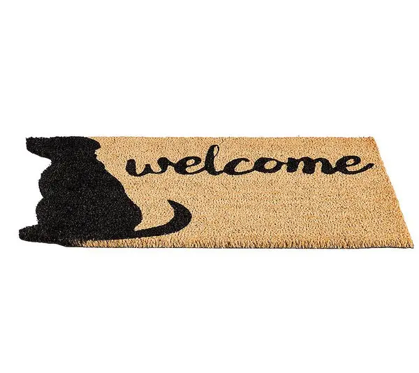 EVERGREEN Welcome Pet Shaped Coir Mat