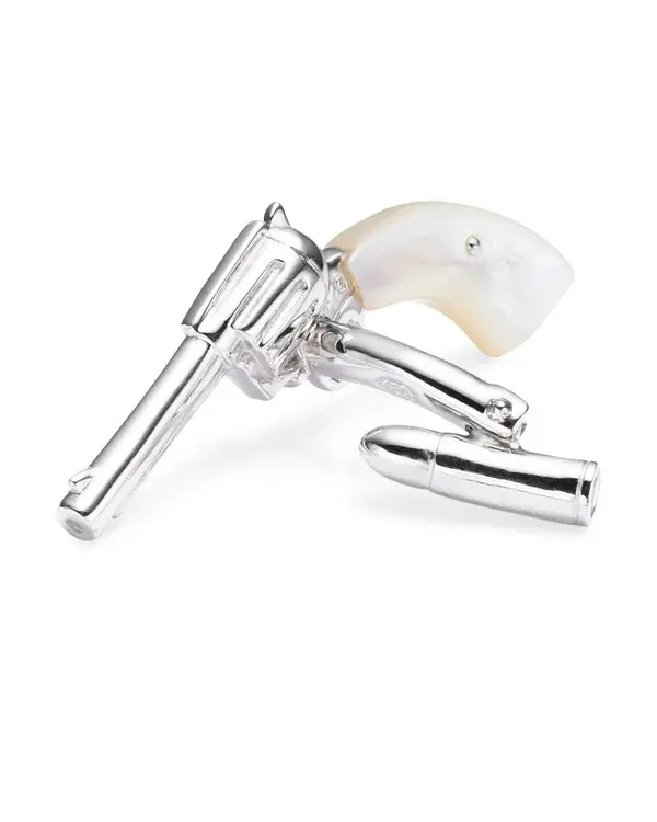 JAN LESLIE Pistol & Bullet Back Cufflinks