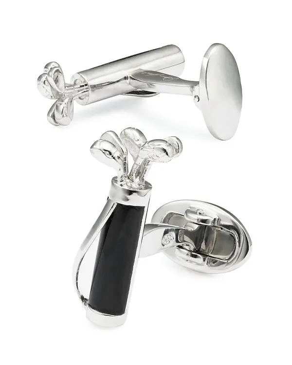 JAN LESLIE Golf Bag & Clubs Cufflinks - Black