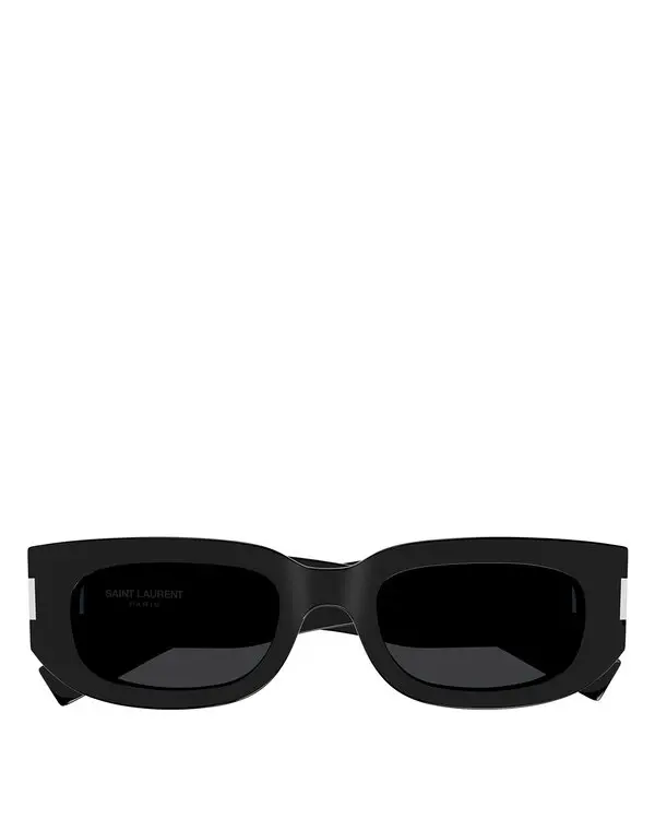 Saint Laurent Angle Oval Sunglasses, 51mm In Black/Gray  display picture 2