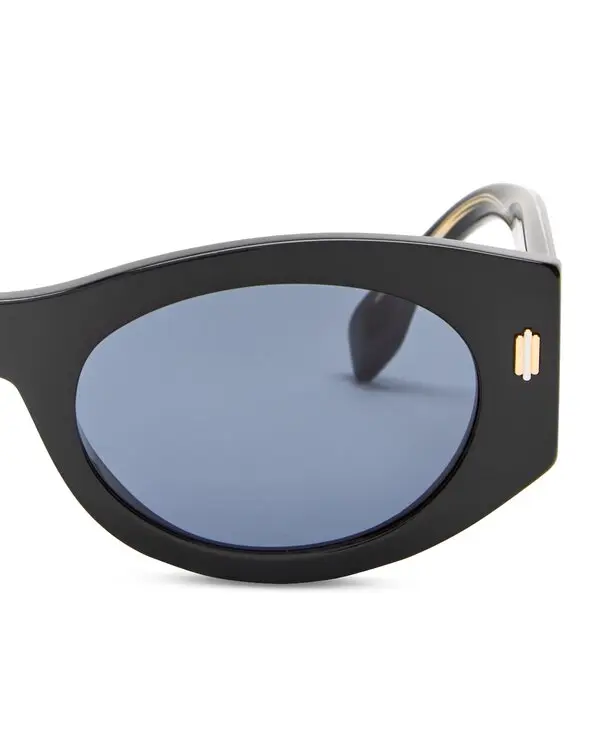 Fendi Roma Oval Sunglasses - Black/gray Solid