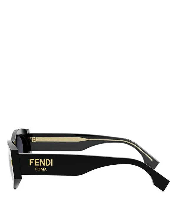Fendi Roma Oval Sunglasses - Black/gray Solid
