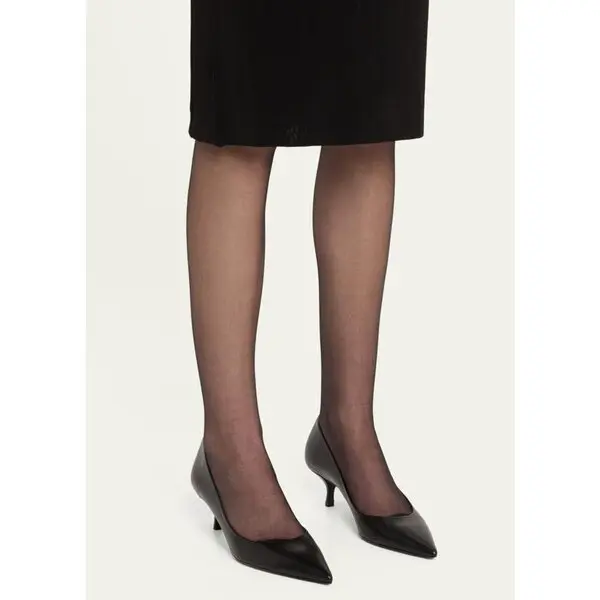 STUART WEITZMAN Leather Kitten-heel Pumps - Black