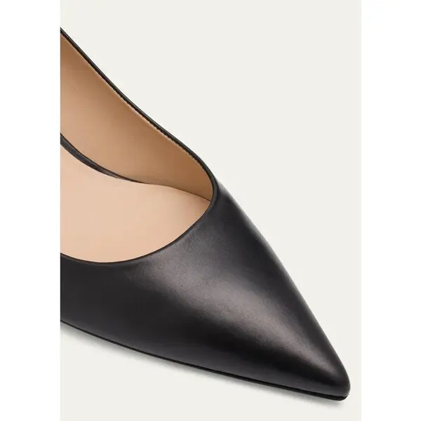 STUART WEITZMAN Leather Kitten-heel Pumps - Black