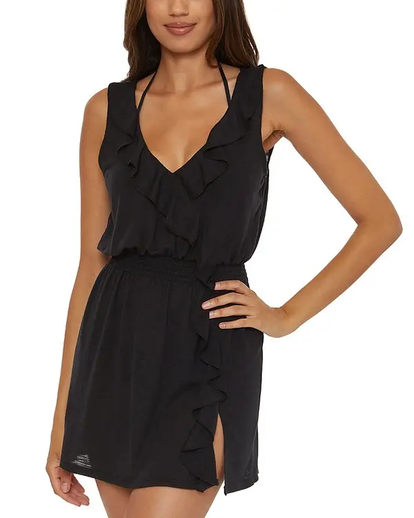 BECCA By Rebecca Virtue Breezy Basics Ruffled Dress Cover Up - Black