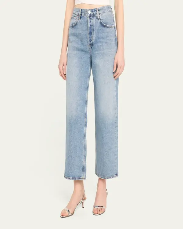 AGOLDE Ren Wide-leg Crop Jeans - Blue
