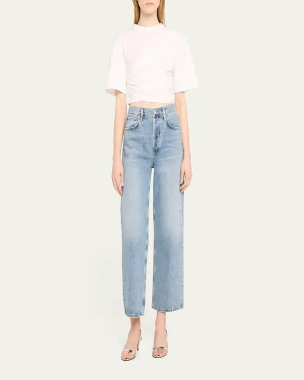 AGOLDE Ren Wide-leg Crop Jeans - Blue