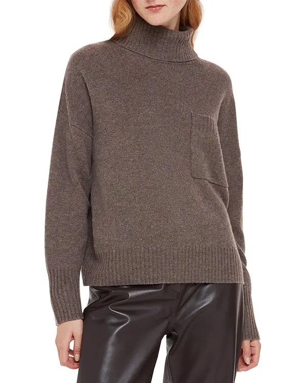 Whistles Pocket Turtleneck Sweater