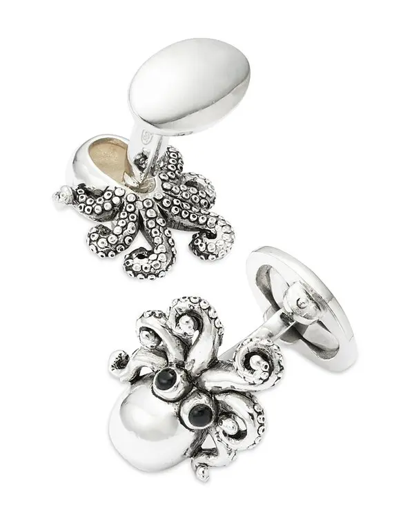 JAN LESLIE Sterling Octopus Cufflinks - Silver