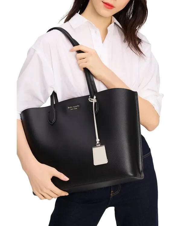Kate Spade New York Suite Crossgrain Leather Work Tote - Black