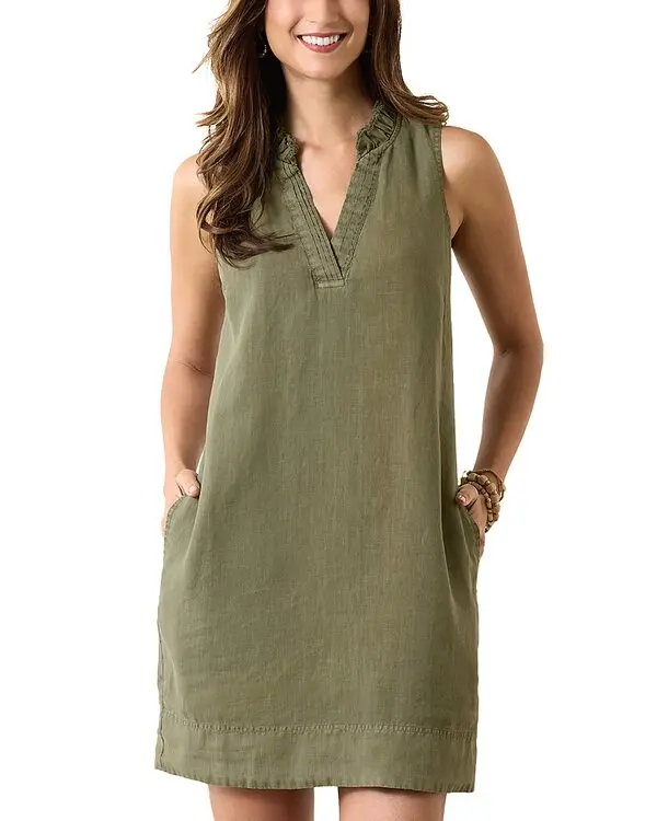 Tommy Bahama Two Palms Double Ruffle Linen Dress