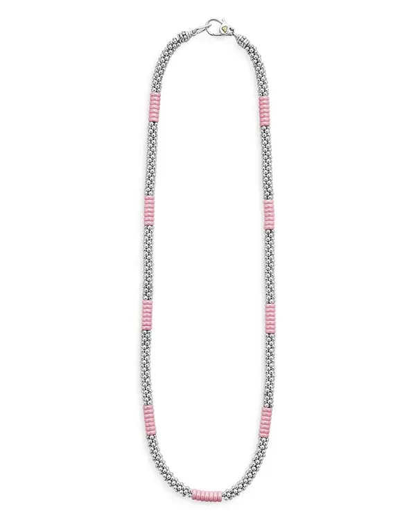Lagos Sterling Silver And Ceramic Bead Station Necklace