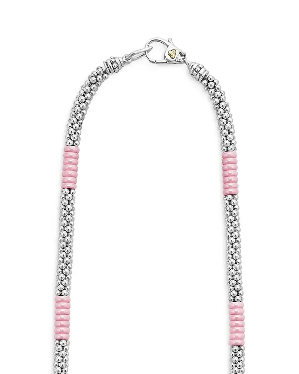 Lagos Sterling Silver And Ceramic Bead Station Necklace
