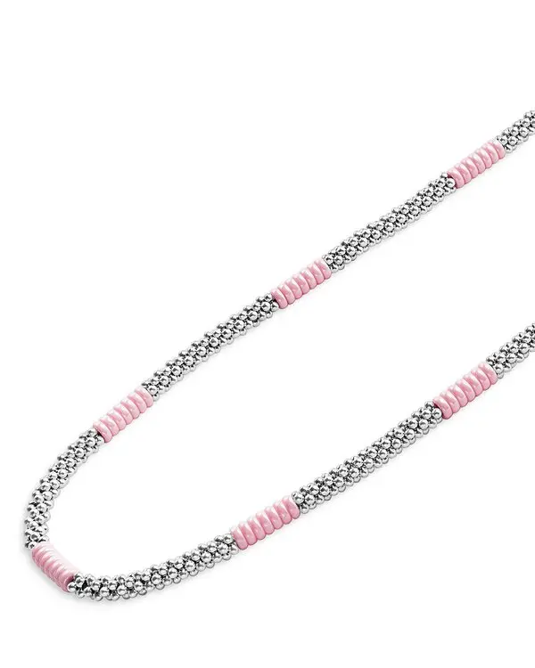 Lagos Sterling Silver And Ceramic Bead Station Necklace