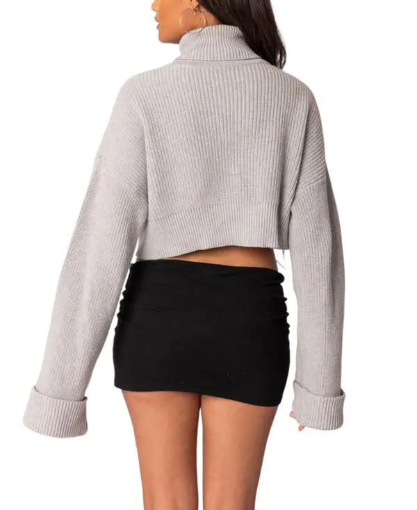 EDIKTED Oversized Turtleneck Cropped Sweater