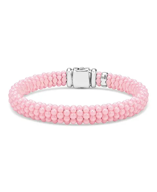 Lagos Sterling Silver Ceramic Beaded Bracelet - Pink