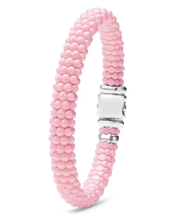 Lagos Sterling Silver Ceramic Beaded Bracelet - Pink