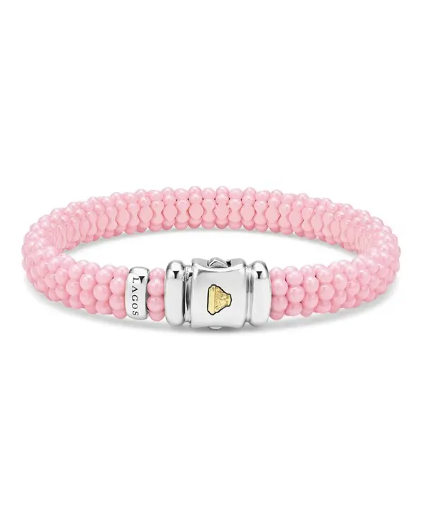 Lagos Sterling Silver Ceramic Beaded Bracelet - Pink