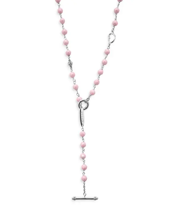 Lagos Sterling Silver Caviar Icon Ceramic Necklace - Pink/silver