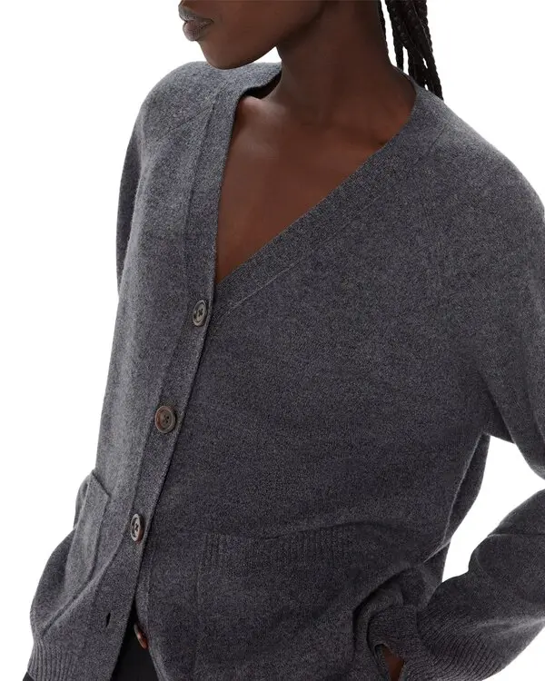 Whistles Wool Relaxed Fit Cardigan - Dark Gray