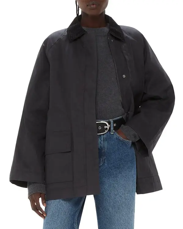 Whistles Fern Waxed Jacket - Black