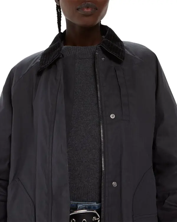 Whistles Fern Waxed Jacket - Black