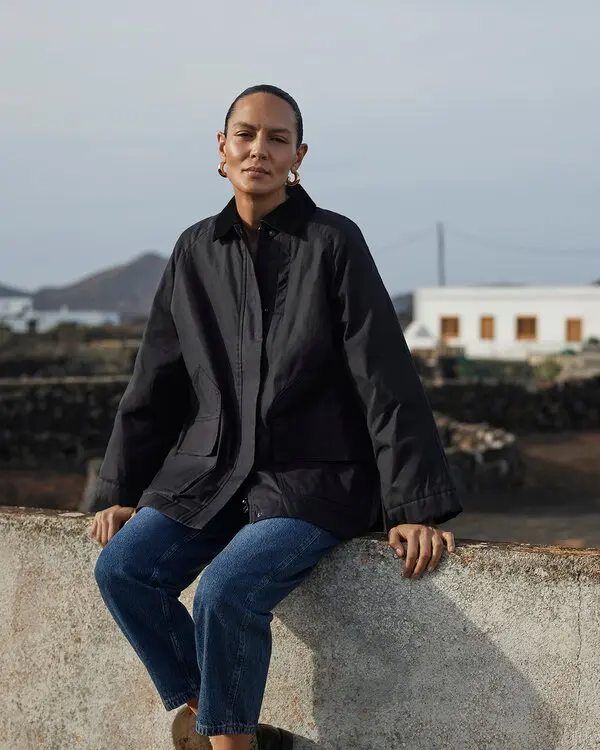 Whistles Fern Waxed Jacket - Black