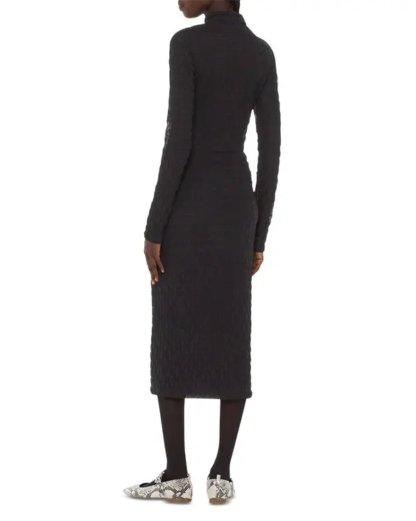 Whistles Textured High Neck Long Sleeve Dress