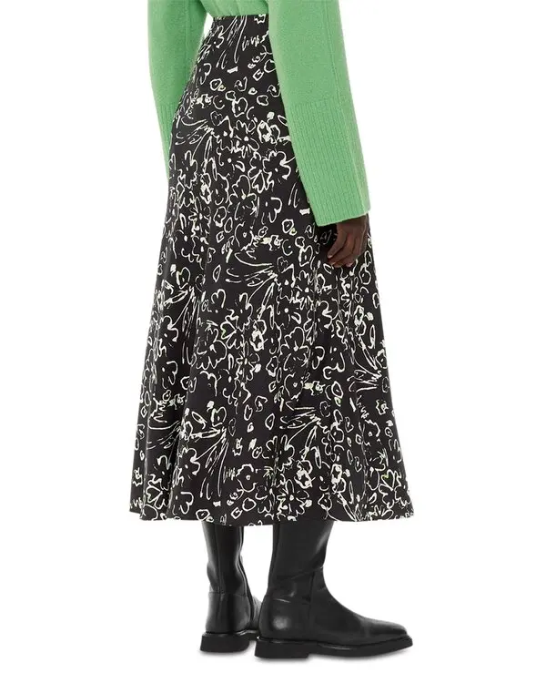 Whistles Scribble Bouquet Bias Cut Skirt