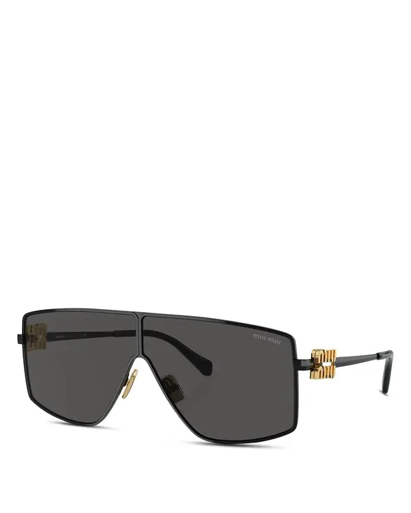 Miu Miu Rectangular Shield Sunglasses, 69mm In Black/Gray  display picture 3