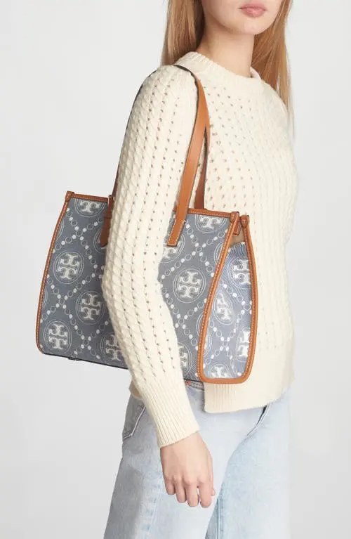 Tory Burch Small T Monogram Denim Tote