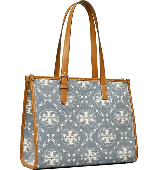 Tory Burch Small T Monogram Denim Tote