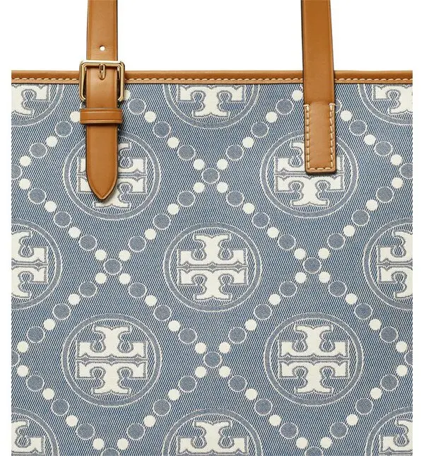Tory Burch Small T Monogram Denim Tote