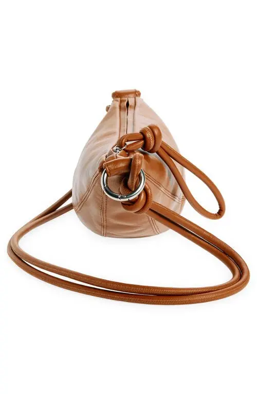 Dries Van Noten Bombe Leather Sling Bag In Tan - 60% Off