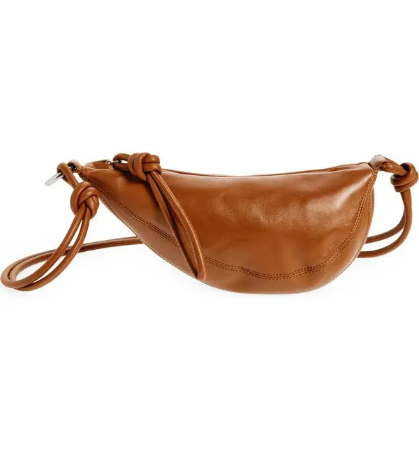 Dries Van Noten Bombe Leather Sling Bag In Tan - 60% Off