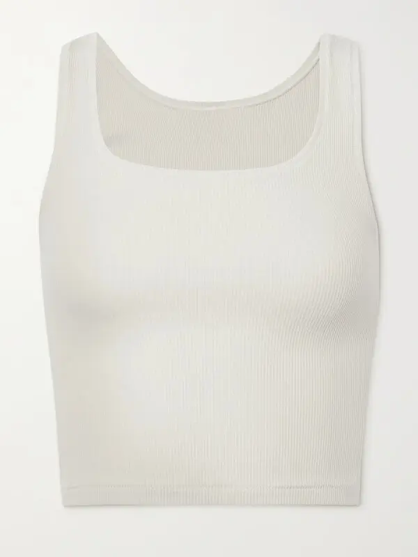 SKIMS Ribbed Cotton-blend Jersey Tank - Neutrals