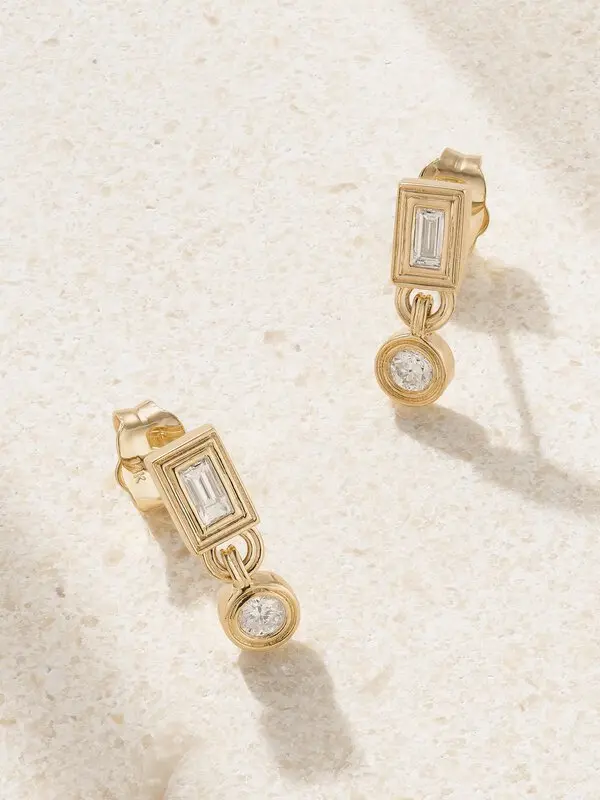 SYDNEY EVAN 14-karat Diamond Dangle Earrings - Gold
