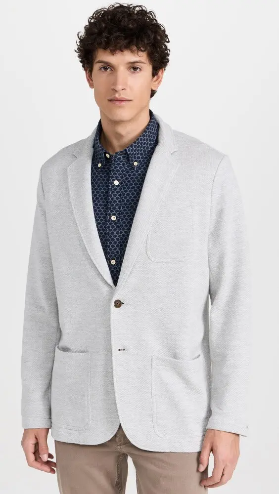 Faherty Brand Inlet Knit Blazer - Heather Grey