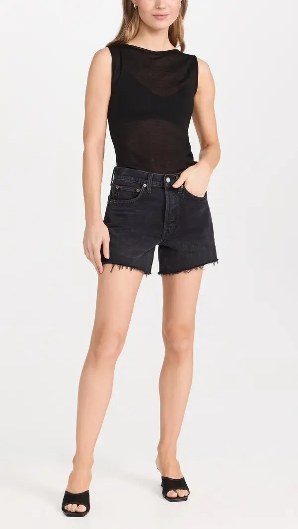 AGOLDE Parker Long Denim Shorts